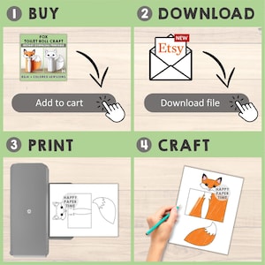 Fox Toilet Paper Roll Craft Forest Woodland Party Coloring Printable ...