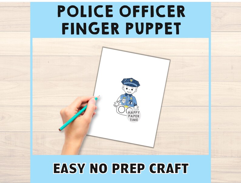 Police Officer Paper Craft Printable Community Helper Finger Puppet ...