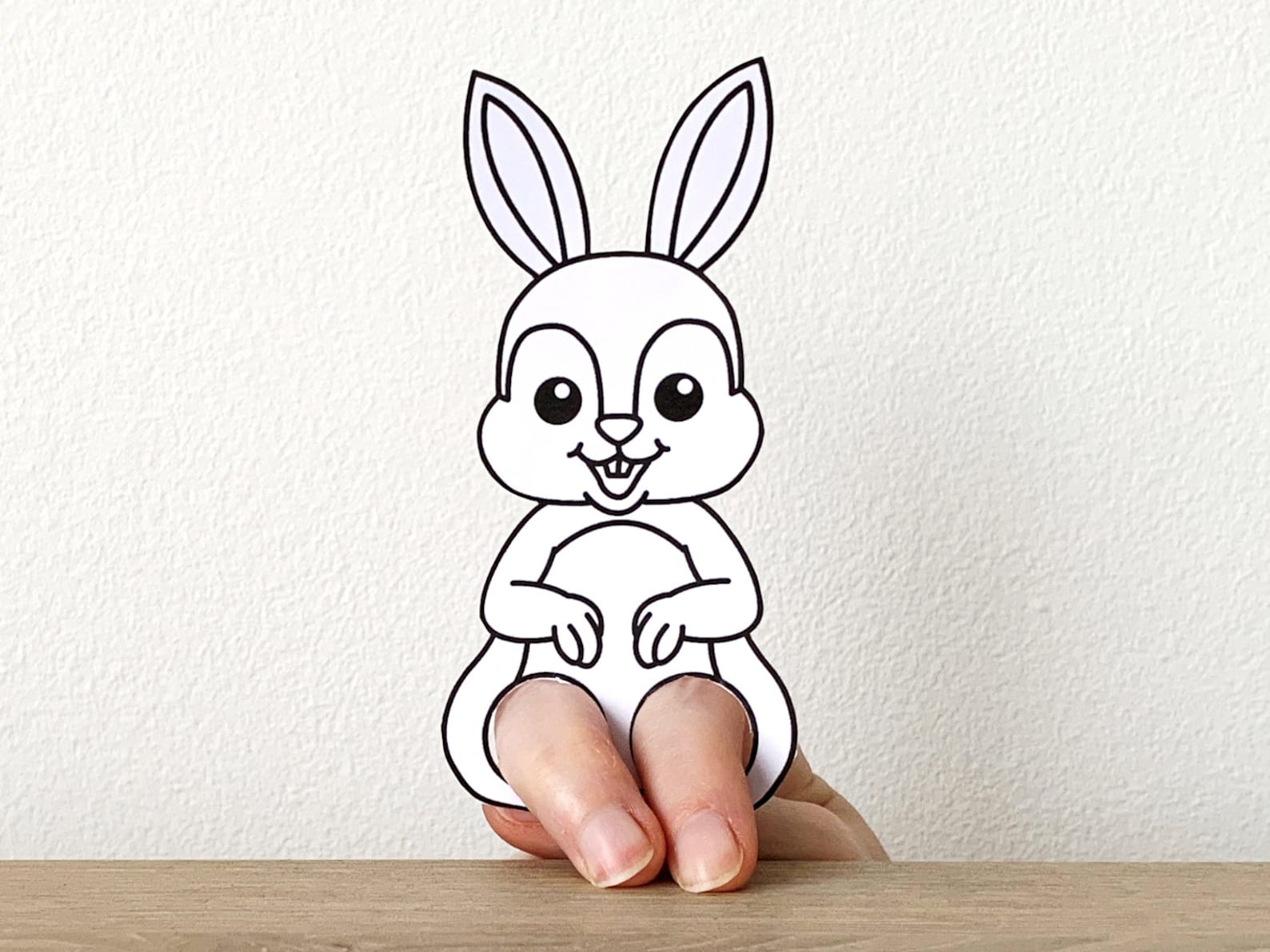 Rabbit Bunny paper craft printable farm animal Finger Puppet | Etsy