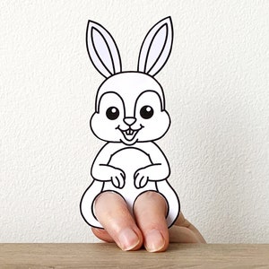 Rabbit Bunny Paper Craft Printable Farm Animal Finger Puppet Kids Craft ...