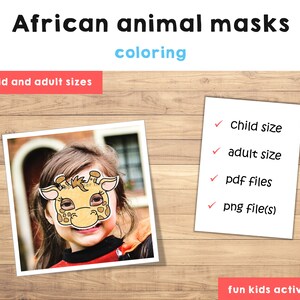 African Animal Masks, Giraffe, Lion, Hyena, Hippo, Zebra, Warthog ...