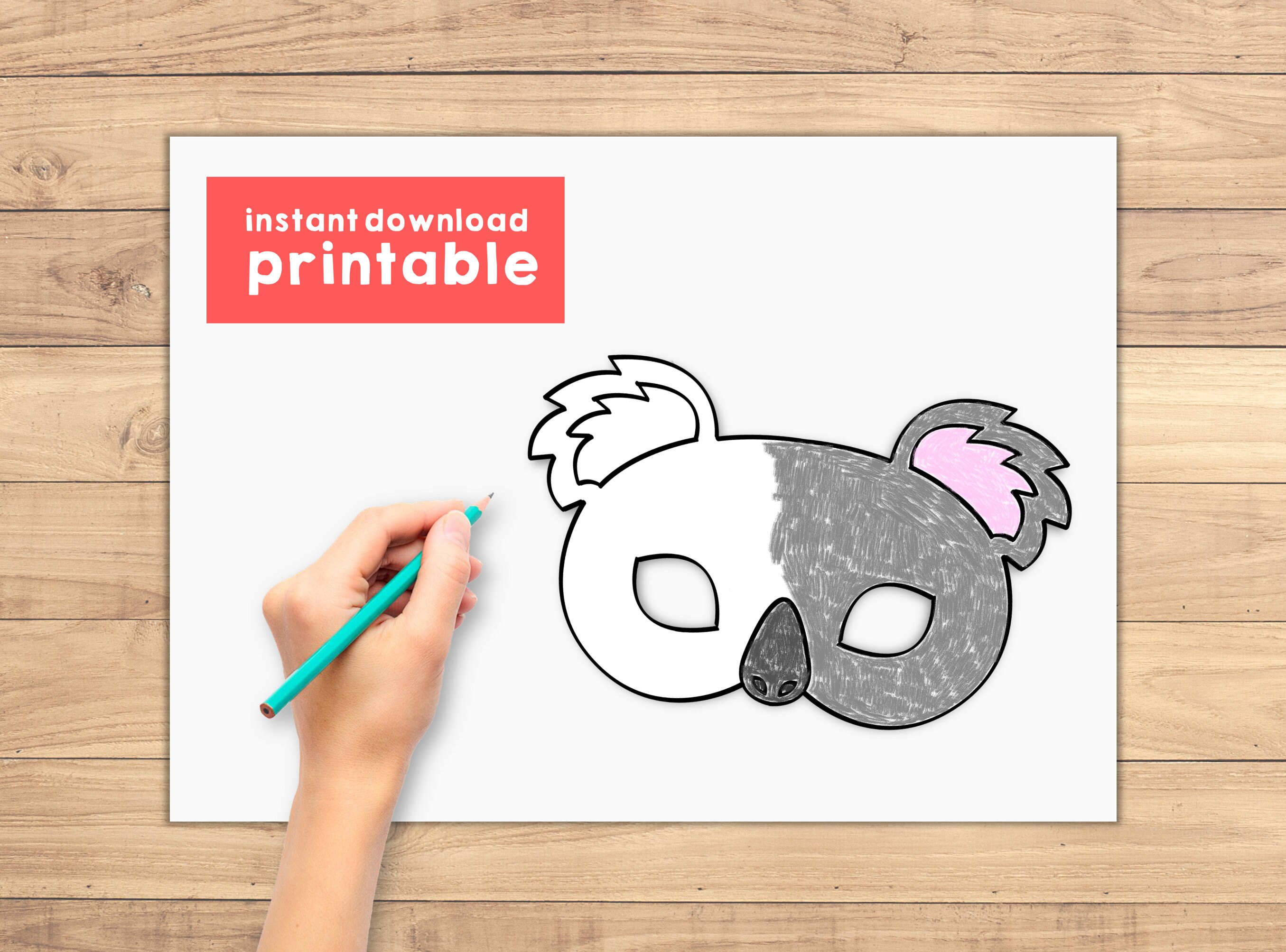 Koala Mask Printable, Koala Costume, Koala Birthday Theme Australian ...