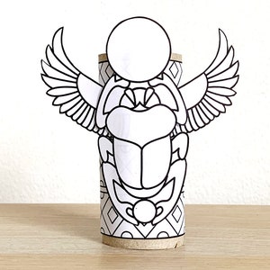 Scarab Toilet Paper Roll Craft Ancient Egypt Party Coloring Printable ...