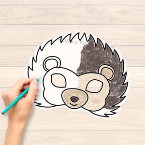 Hedgehog Mask Hedgehog Costume Animal Mask Printable Party Favor ...
