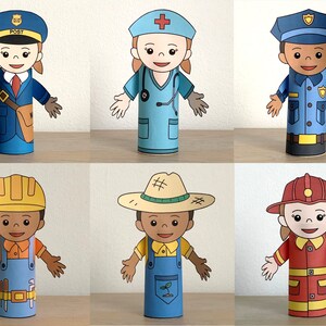 Community Helpers Toilet Paper Roll Craft Activity Career Day Party ...