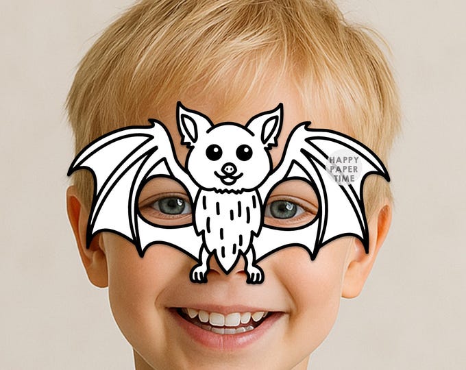 Printable Vampire Bat Mask: Halloween Costume Craft for Kids (PDF ...