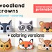Woodland Animals Paper Crowns Activity Printable Kids Craft Woodland ...