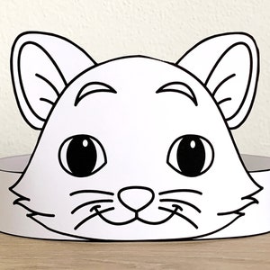 Cat Paper Crown Headband Pet Animal Printable Kids Craft Kitten Party ...