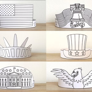 American Symbols Paper Crowns Flag 4th of July Patriotic Printable DIY ...