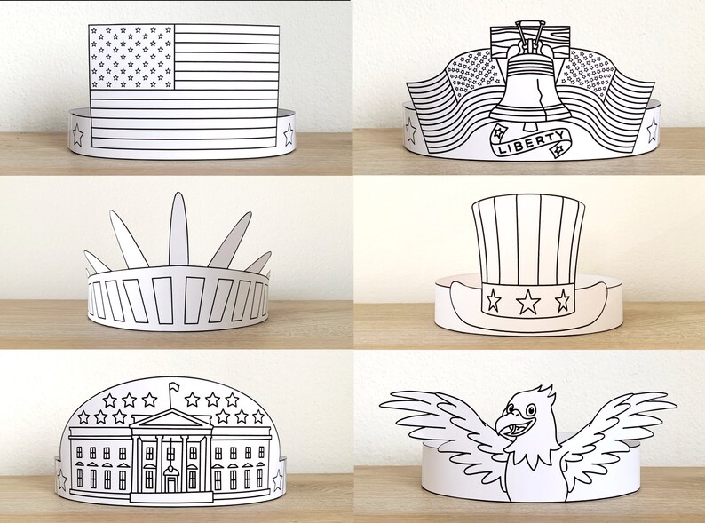American Symbols Paper Crowns Flag 4th of July Patriotic - Etsy