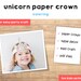 Unicorn Paper Crown Coloring Printable Kids Craft Unicorn Princess ...