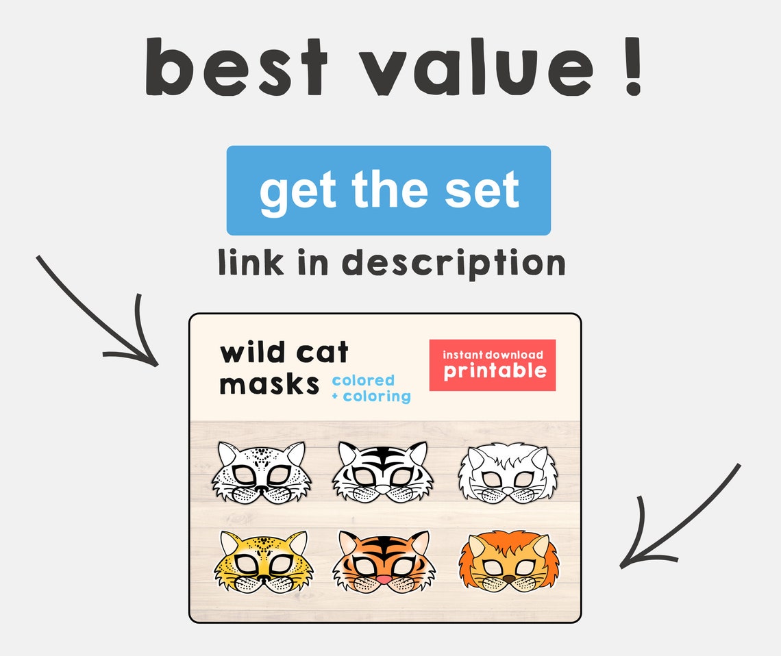 Cheetah Mask Printable Cheetah Costume Mask Paper Safari Party | Etsy ...