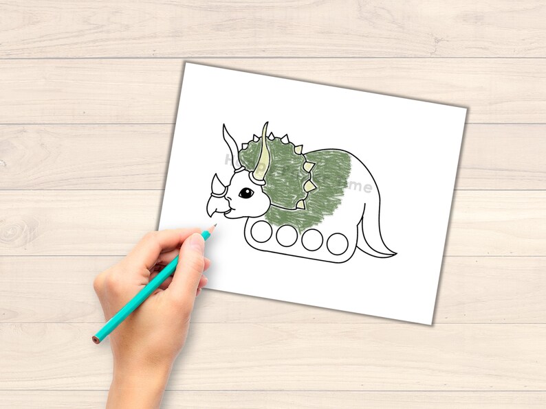 Dinosaur Triceratops Paper Craft Printable Finger Puppet Kids | Etsy