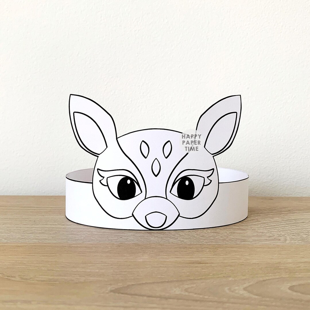 Deer Paper Crown Party Printable Kids Craft Woodland Birthday Gift ...