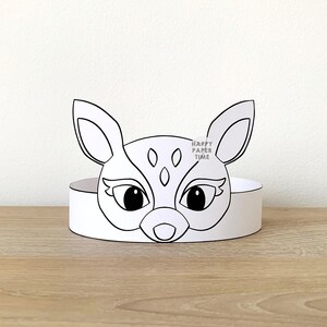 Deer Paper Crown Party Printable Kids Craft Woodland Birthday Gift ...