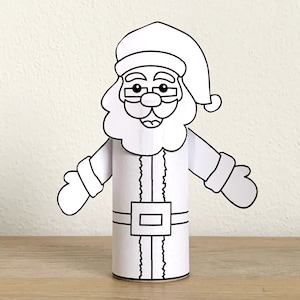 Santa Claus Toilet Paper Roll Craft Christmas Party Coloring Printable ...