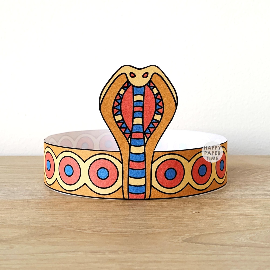 Ancient Egypt Cobra Paper Crown Princess Template Party Cleopatra ...