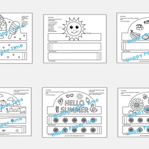 Summer Paper Crown Headband Coloring Ice Cream Party Activity Printable ...