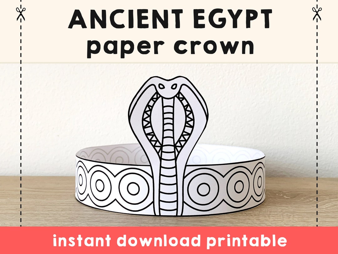 Ancient Egypt Cobra Paper Crown Princess Template Party Coloring ...