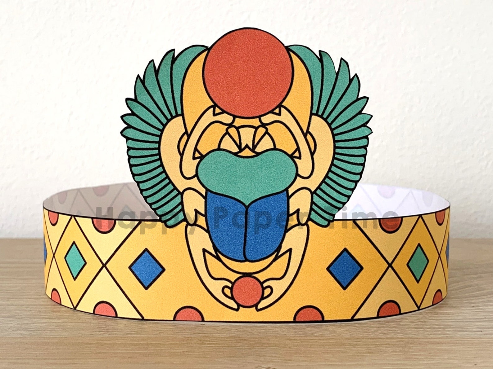 Ancient Egypt Scarab Paper Crown Princess Template Party Coloring ...