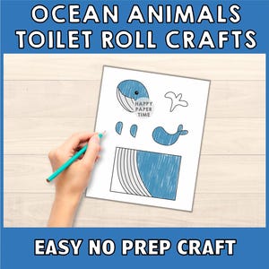 Ocean Animals Toilet Paper Roll Craft Wild Party Coloring Printable ...