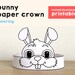 Bunny Paper Crown Headband Coloring Pet Animal Printable Kids Craft ...