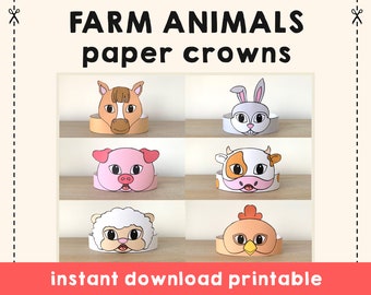 DIY Coloring Mask, Printable Paper Crown Kit, Kids Birthday Party ...