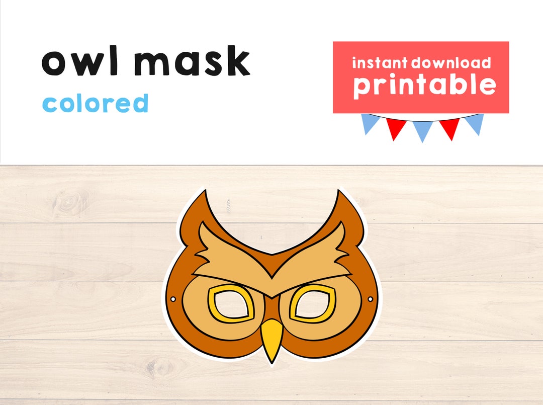 Owl Costume Owl Mask Animal Mask Printable Owl Printable Owl Party ...
