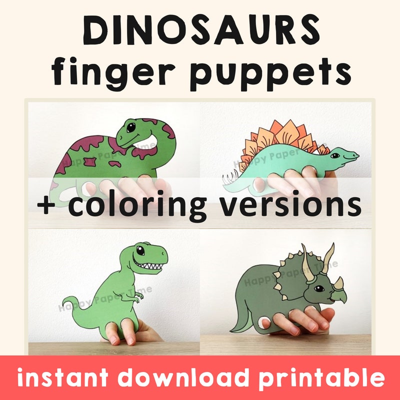 Dinosaur Finger Puppets - Etsy