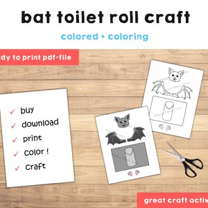 Bat Toilet Paper Roll Craft Halloween Spooky Party Coloring Printable ...