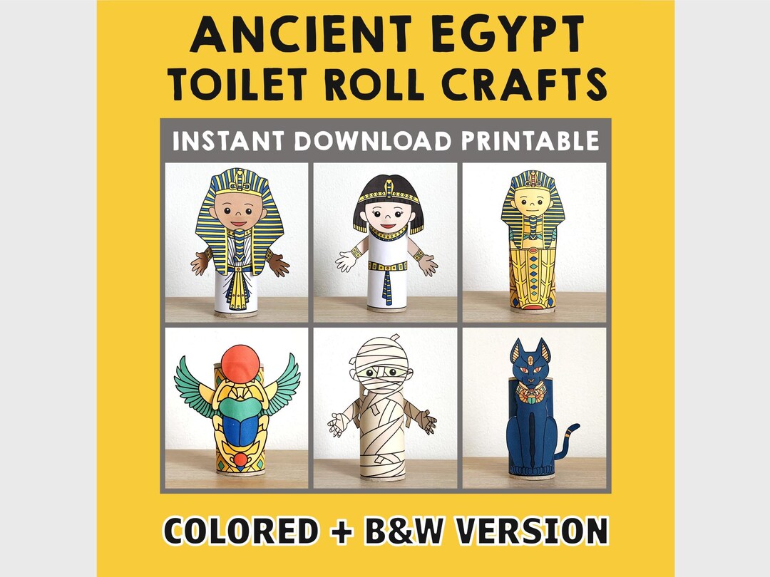 Ancient Egypt Toilet Paper Roll Craft History Archeology Party Coloring ...