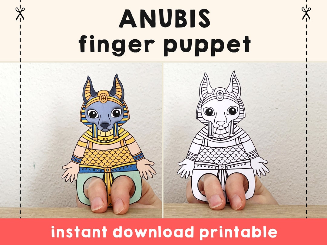 Anubis Paper Craft Printable Ancient Egypt Finger God Puppet Kids Craft ...