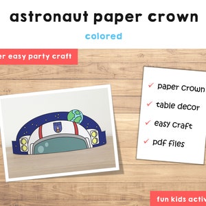 Astronaut Helmet Paper Crown Space Astronomy Party Printable Headband ...