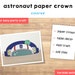 Astronaut Helmet Paper Crown Space Astronomy Party Printable Headband ...