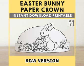 Easter Bunny Ears Paper Crown Printable Cut Out Party Activity Kids ...