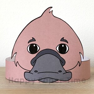 Platypus Paper Crown Party Coloring Printable Kids Craft Australia ...