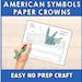 American Symbols Paper Crowns Flag 4th of July Patriotic Printable DIY ...