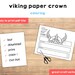 Viking Paper Crown Activity Printable Kids Craft Helmet Medieval ...
