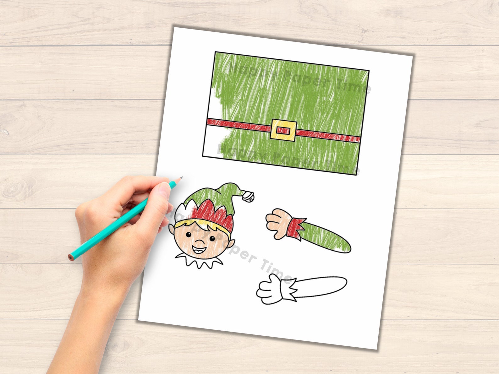 Christmas Elf Toilet Paper Roll Craft Christmas Party Coloring | Etsy