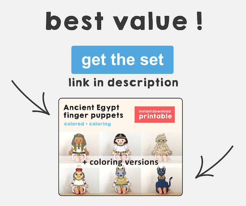 Cleopatra Paper Craft Printable Ancient Egypt Queen Finger - Etsy
