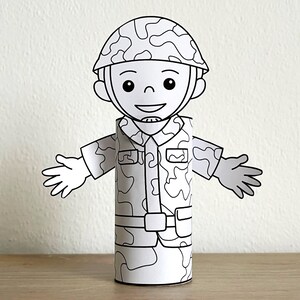 Soldier Toilet Paper Roll Craft Party Coloring Printable Decoration ...