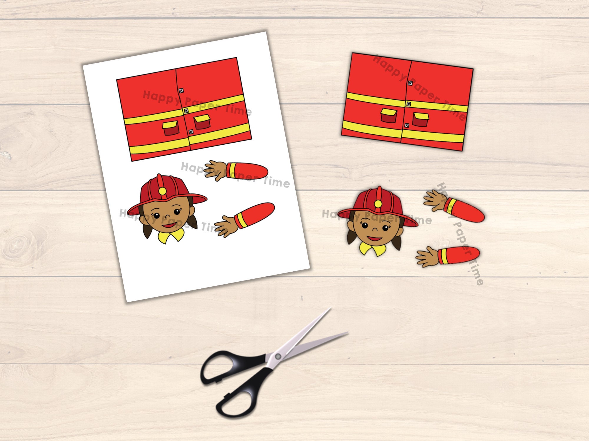 Firefighter Toilet Paper Roll Craft Fireman Party Coloring - Etsy Canada