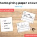 Thanksgiving Paper Crowns Craft Coloring Printable Kids Pilgrim Pumpkin ...