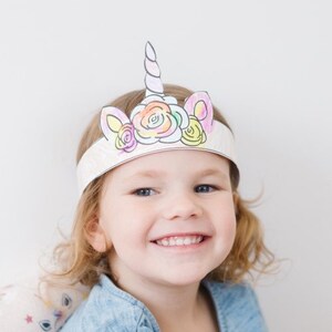 Unicorn Paper Crown Party Coloring Printable Kids Craft Unicorn ...