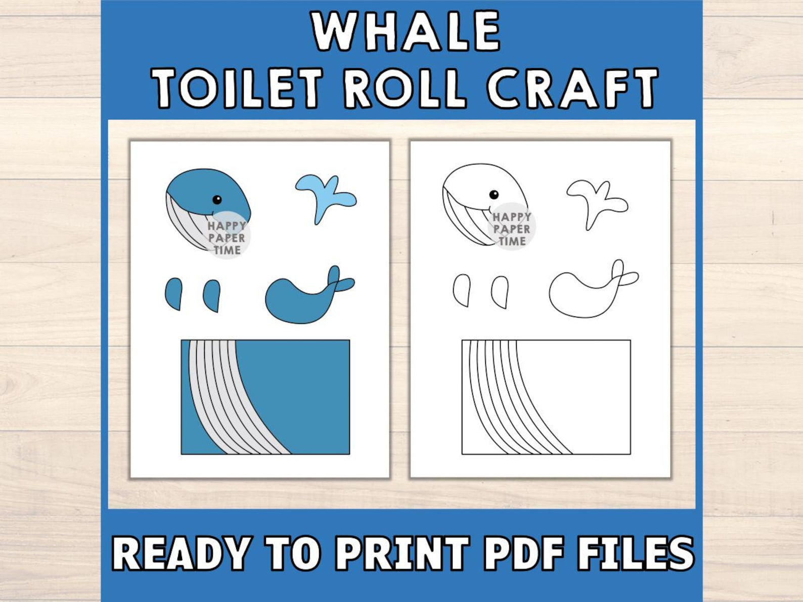 Whale Toilet Paper Roll Craft Ocean Animal Beach Sea Party Coloring ...