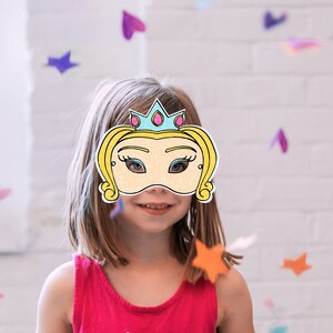 Princess Mask Printable Coloring Princess Party Favor Princess ...