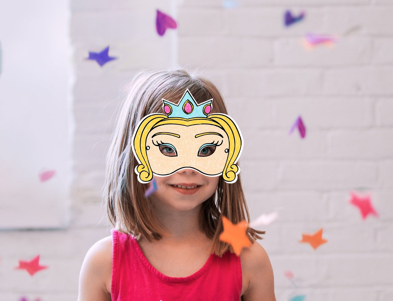 Princess Mask Printable Coloring Princess Party Favor Princess | Etsy ...