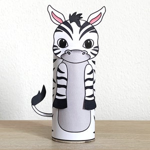 Zebra Toilet Paper Roll Craft African Animal Safari Party Coloring ...