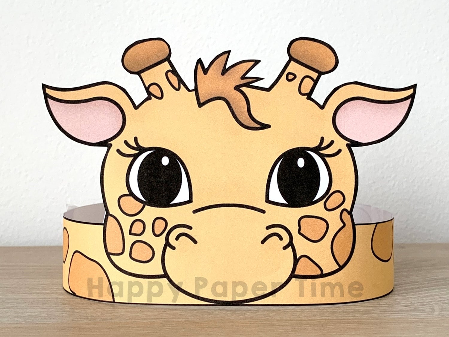 Giraffe Paper Crown Party Coloring Printable Kids Craft - Etsy