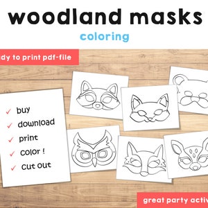 Fox Mask, Wolf Mask, Animal Masks, Animal Party Printable Masks ...